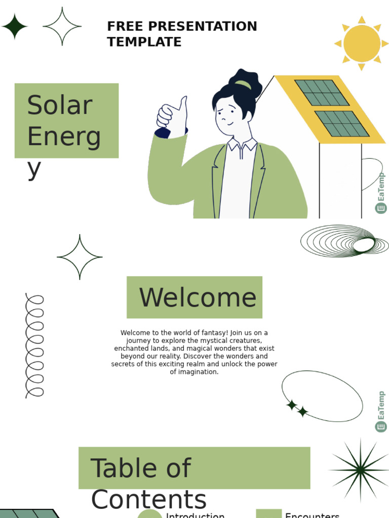 Solar Energy PPT Template by EaTemp | PDF | Elves | Dragon