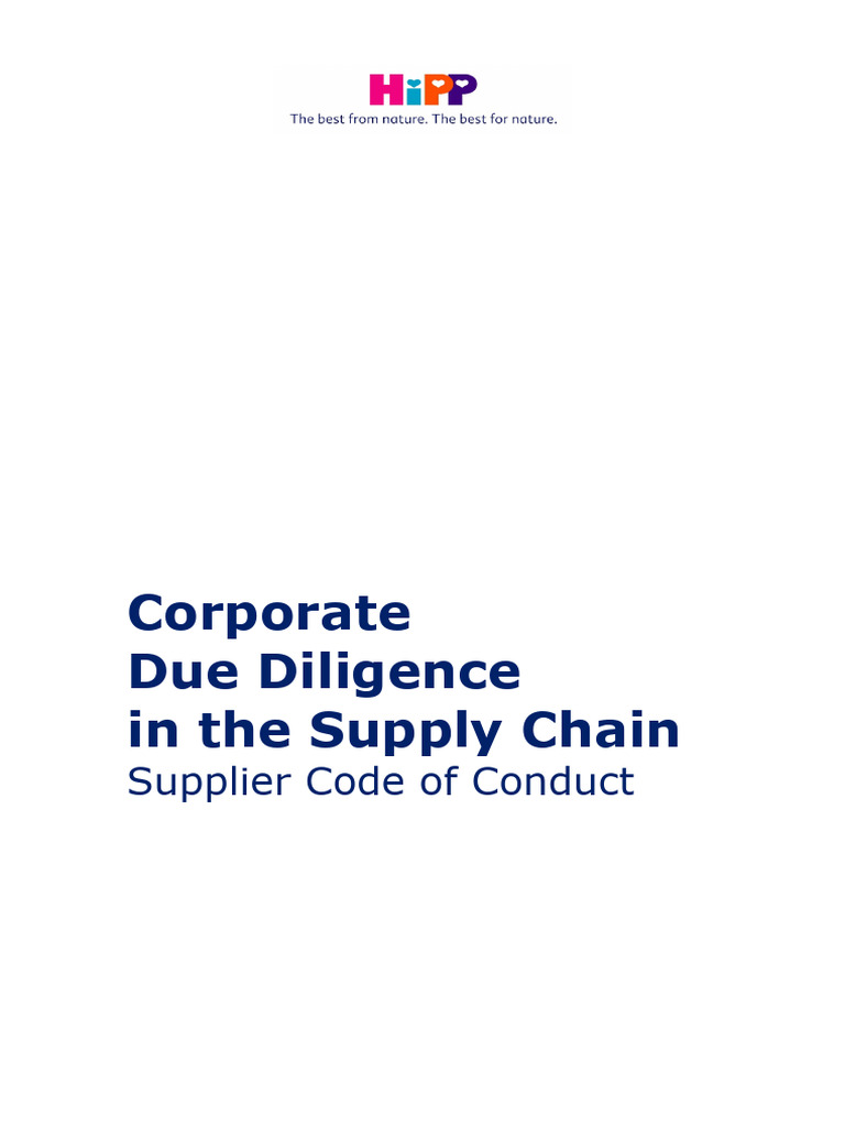 Supplier Code of Conduct HiPP October 2023 | PDF | Cost Of Living | Waste