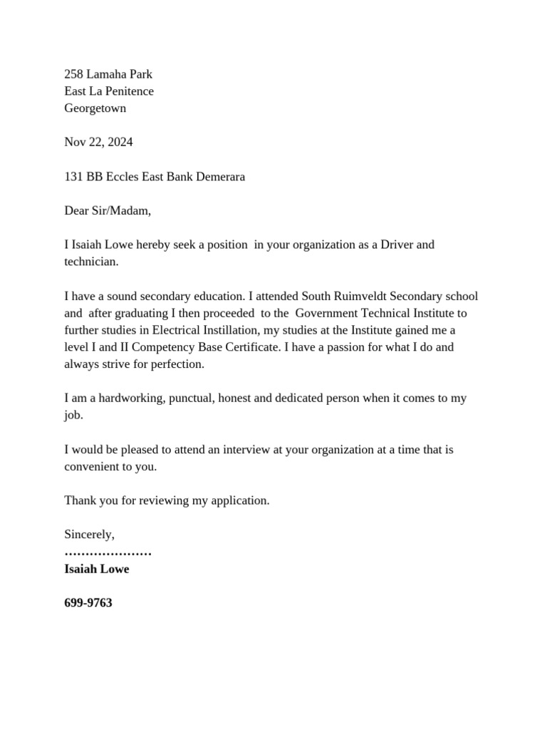 Isaiah Lowe Application 1 Delta | PDF