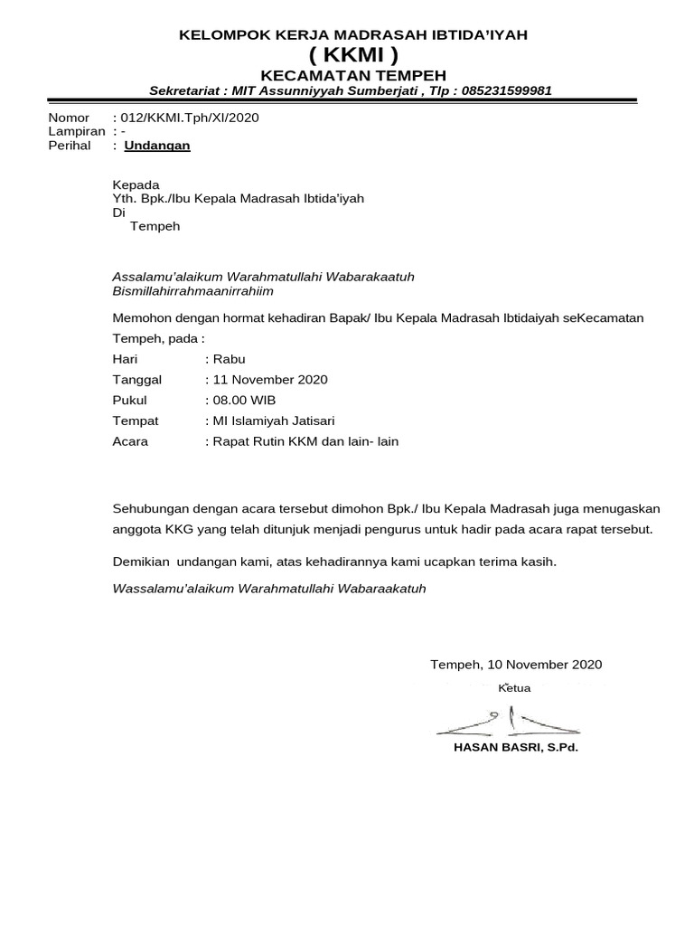 Undangan Kkmi 2020 | PDF