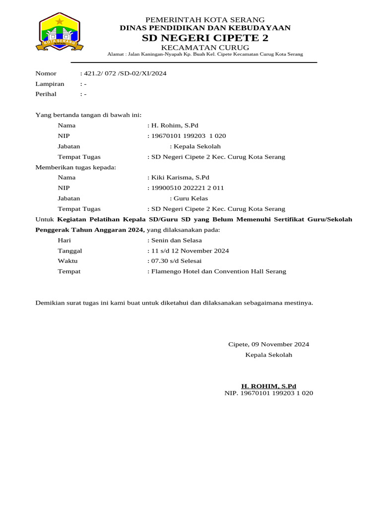 SPPD-Bapak Kepsek OK | PDF