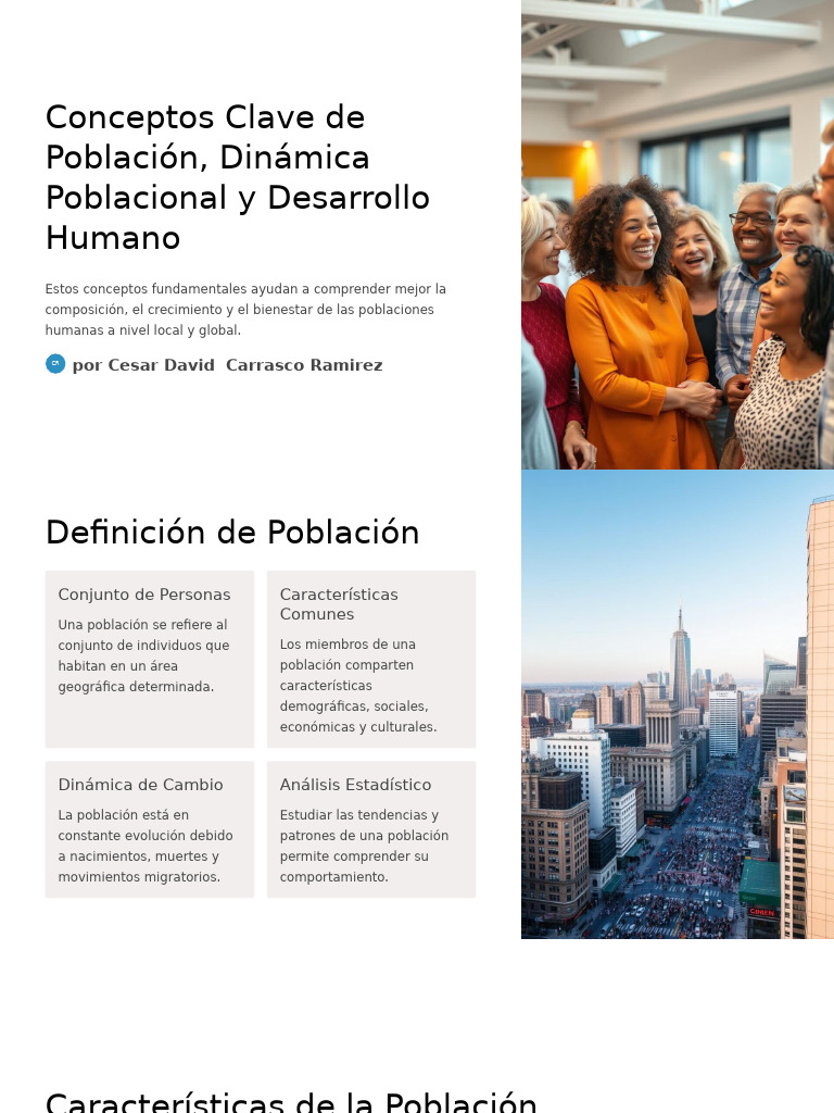 Dinámica Poblacional y Desarrollo Humano | PDF | Población | Población ...