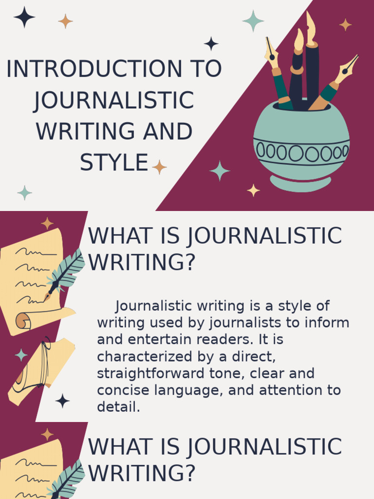 Introduction To Journalistic Writing And Style Pdf Adjective
