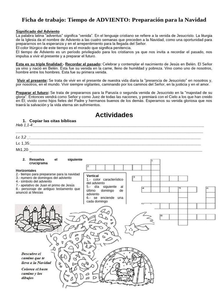 Ficha de Trabjo 2 Adviento 2024 | PDF | Adviento | Teología
