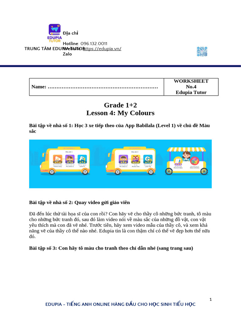 EdupiaRegular L1B CW4 Worksheet | PDF