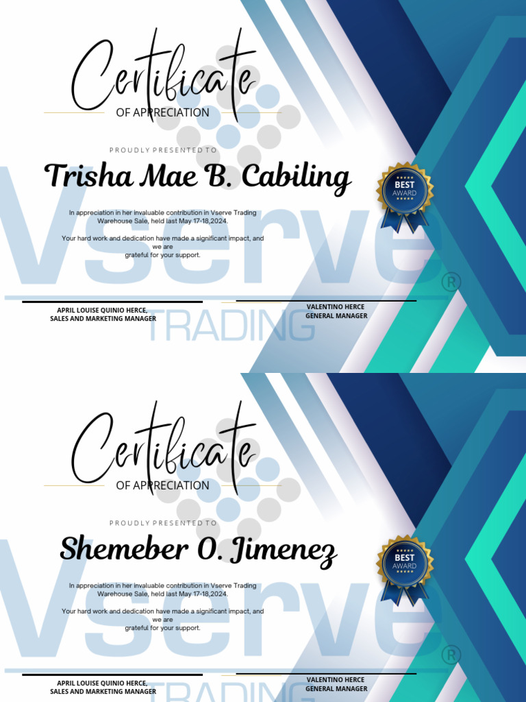 White and Blue Creative Certificate of Appreciation | PDF