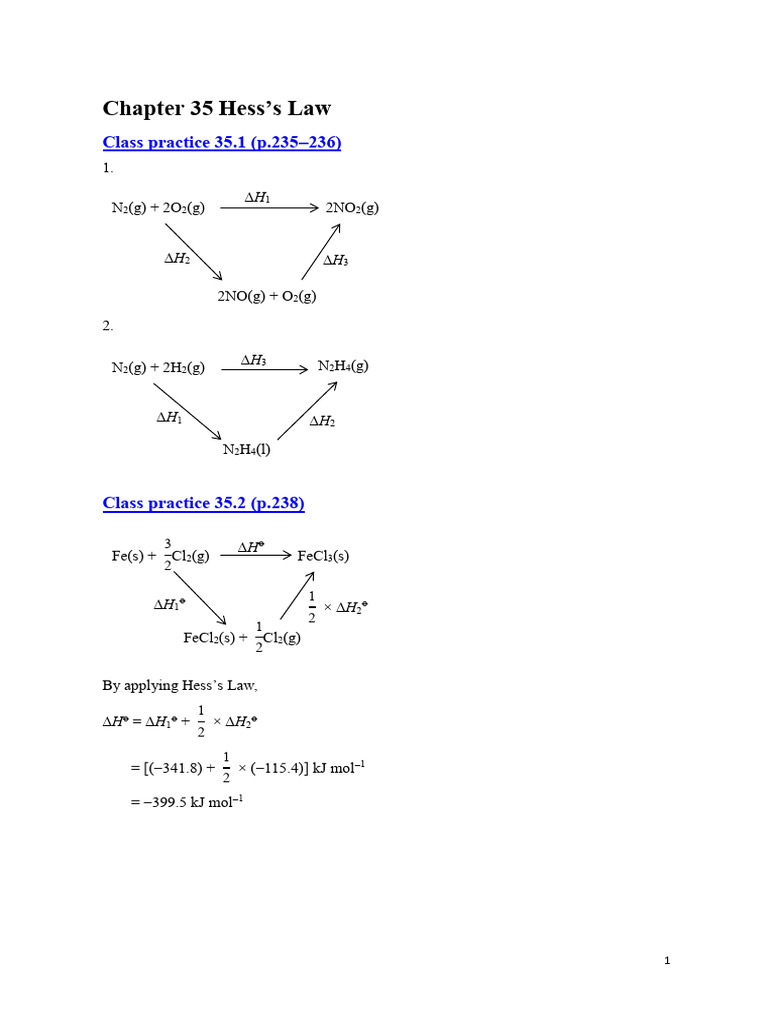 Hess’s Law | PDF | Sodium Hydroxide | Mole (Unit)