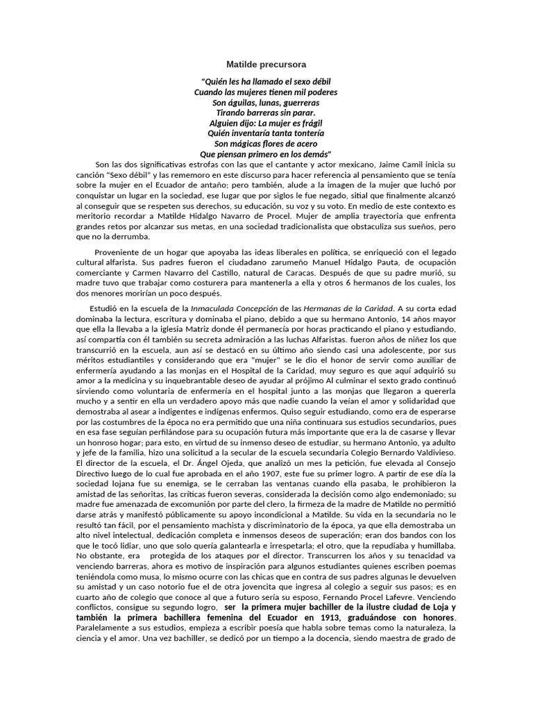 Matilde Precursora | PDF