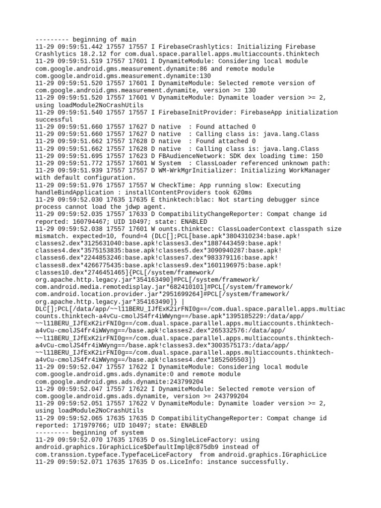 Firebase Crashlytics Initialization Logs | PDF | Android (Operating ...