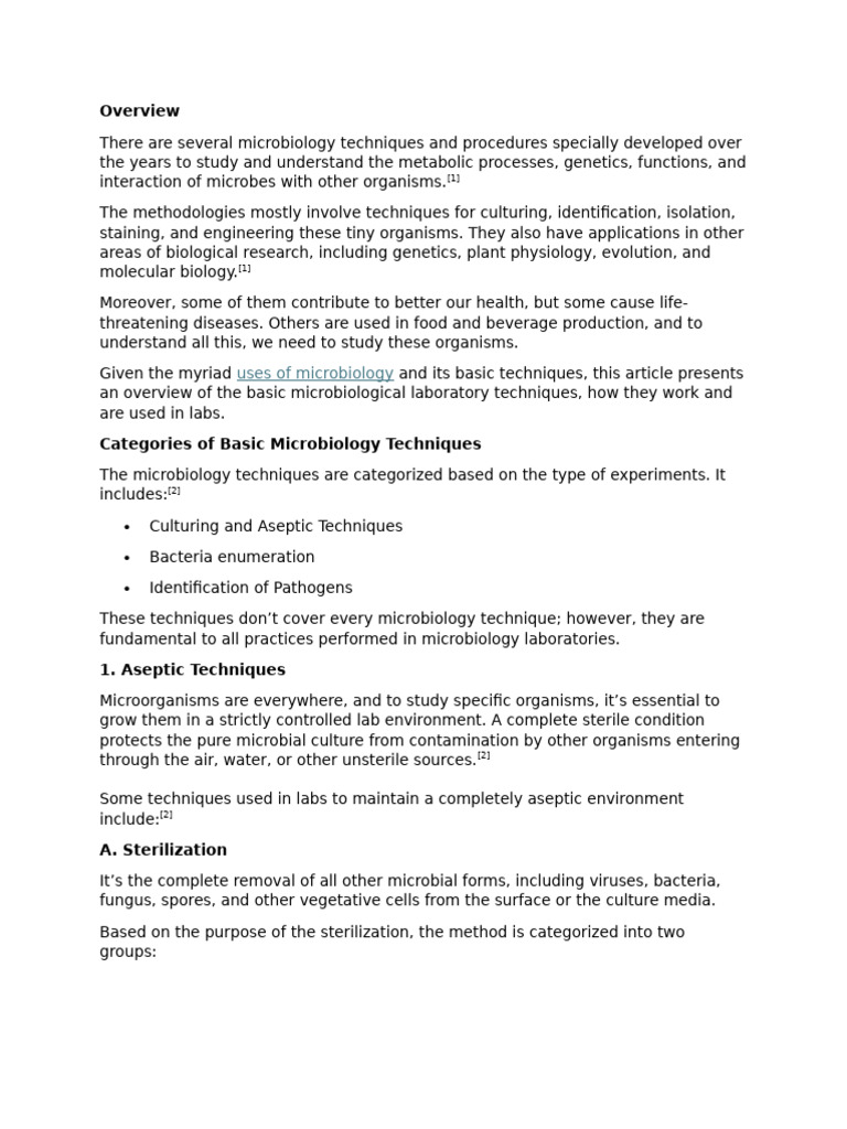 Basic Microbiology Lab Techniques | PDF | Growth Medium | Microorganism