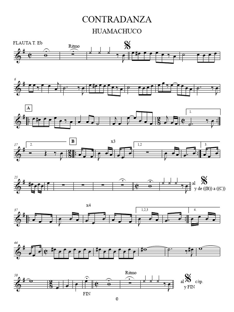 Contra Danza Freddie - Flauta Eb | PDF
