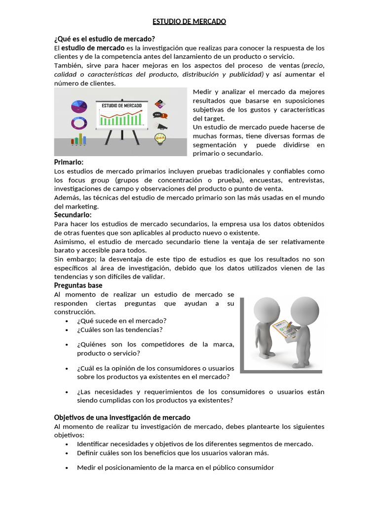 Estudio de Mercado | PDF | Investigación de mercado | Mercado (economía)