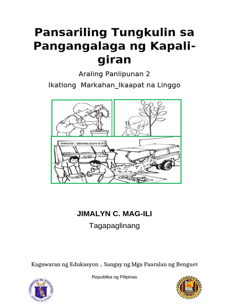 AP2 - Q3 - M4-Pansariling Tungkulin Sa Pangangalaga NG Kapaligiran - v1 - Jimalyn Mag-Ili | PDF