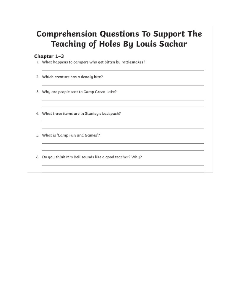 Reading Comprehension Week 3 Questions | PDF
