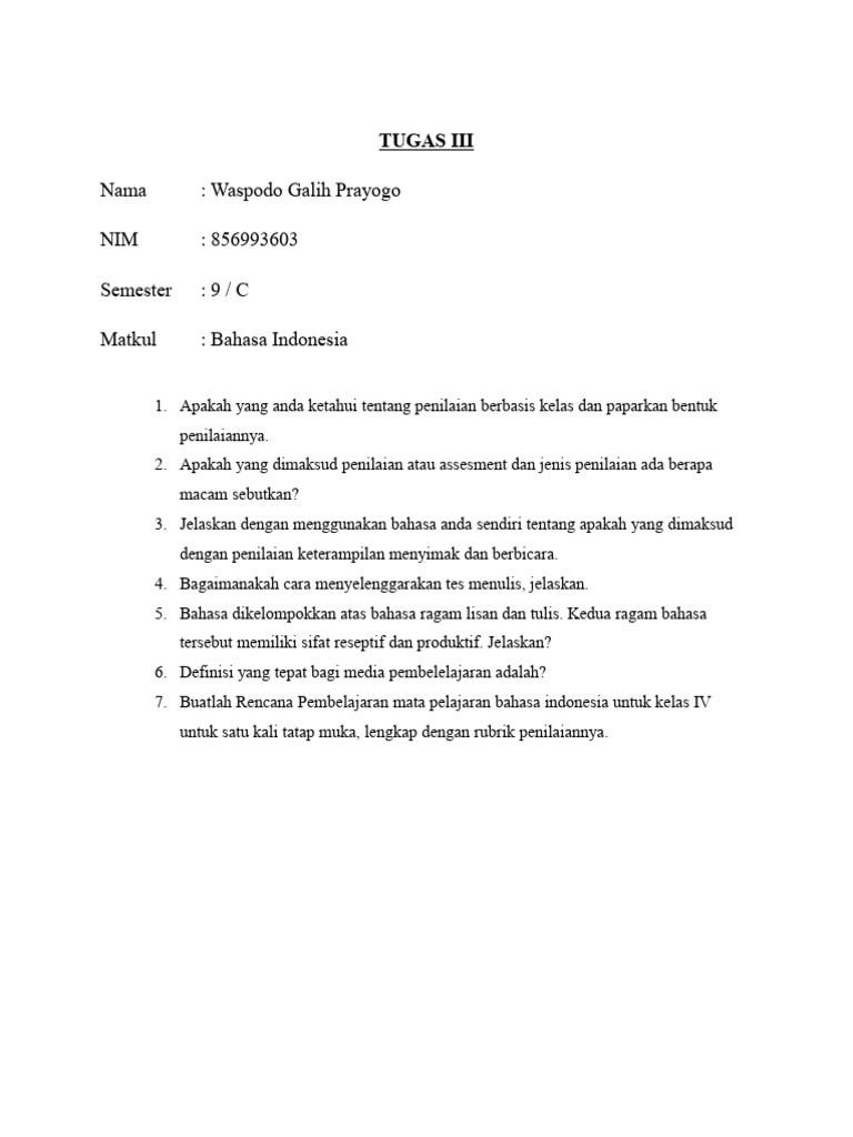 TUGAS III Waspodo | PDF