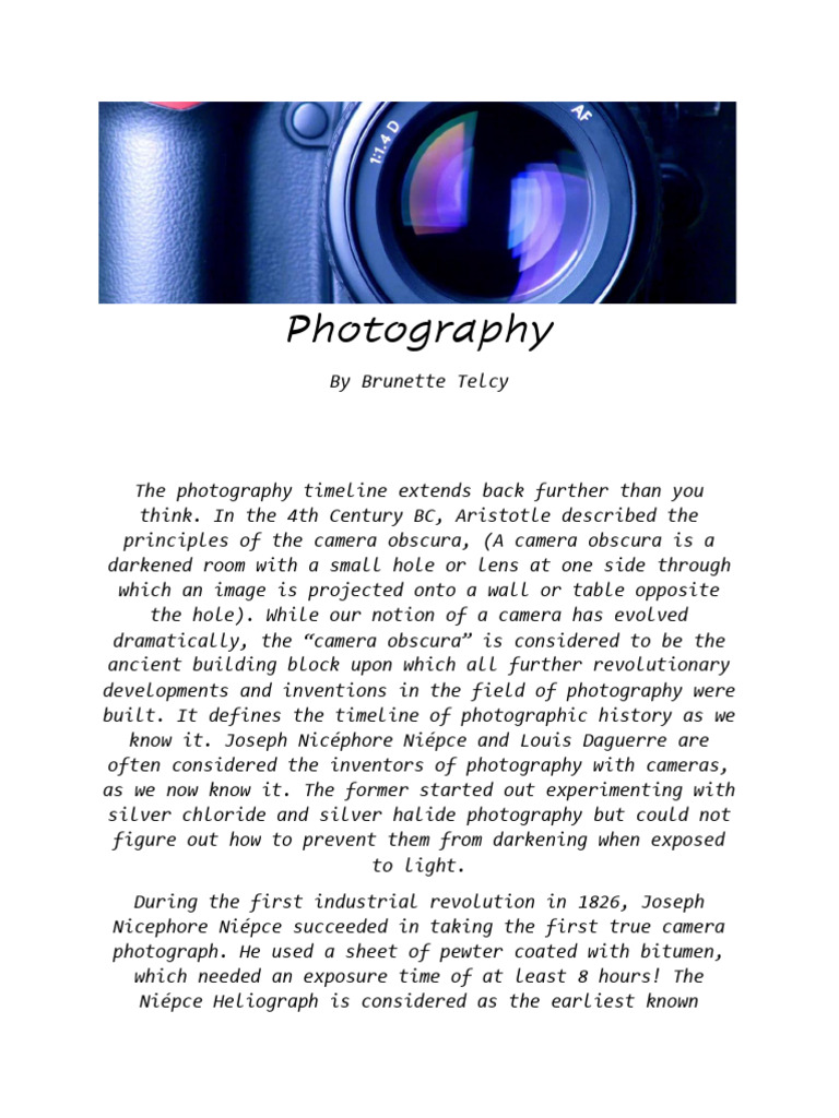 History of Photography Evolution | PDF | Crafts | Artistic Techniques