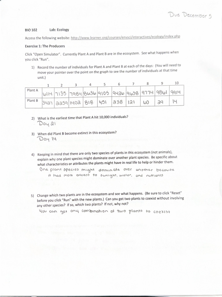 BIO 102 Lab Ecology | PDF