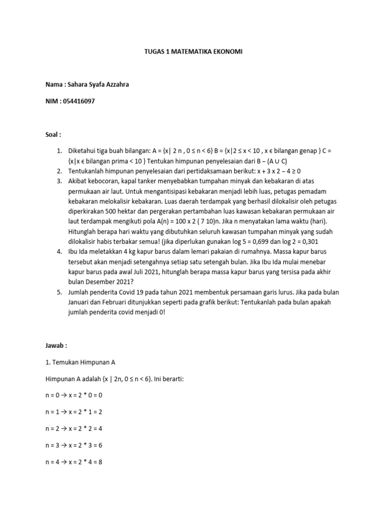 Tugas 1 Matematika | PDF