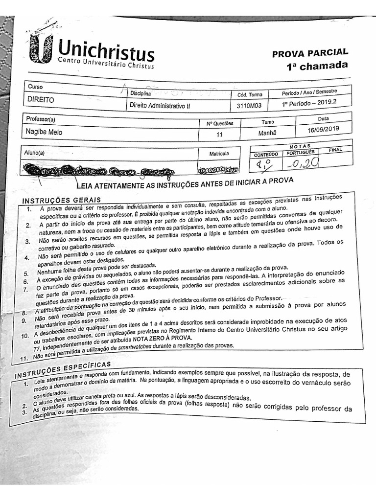 NP1 - 2019.2 - Adm.2 | PDF