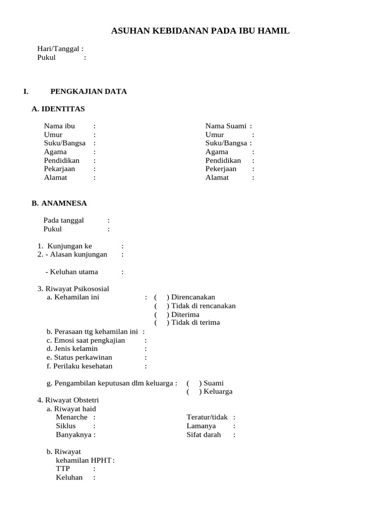 Format Askeb Kehamilan | PDF