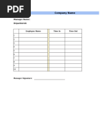 Labour Attendance Sheet | PDF