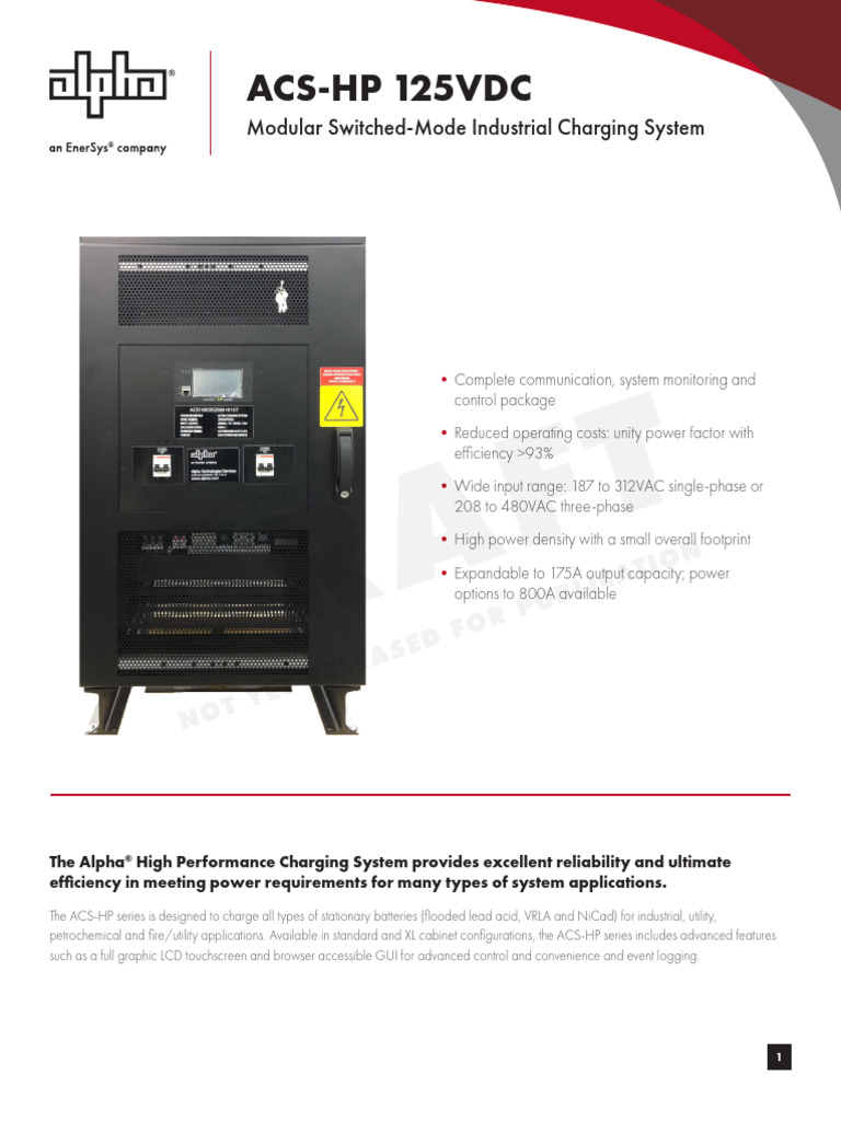 ACS HP Series Battery Charger Datasheet (Different Image) | PDF ...