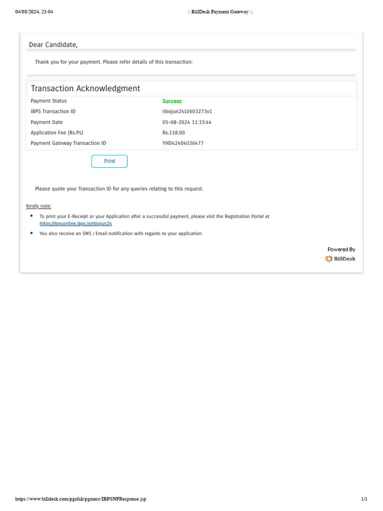 BillDesk Payment Gateway | PDF