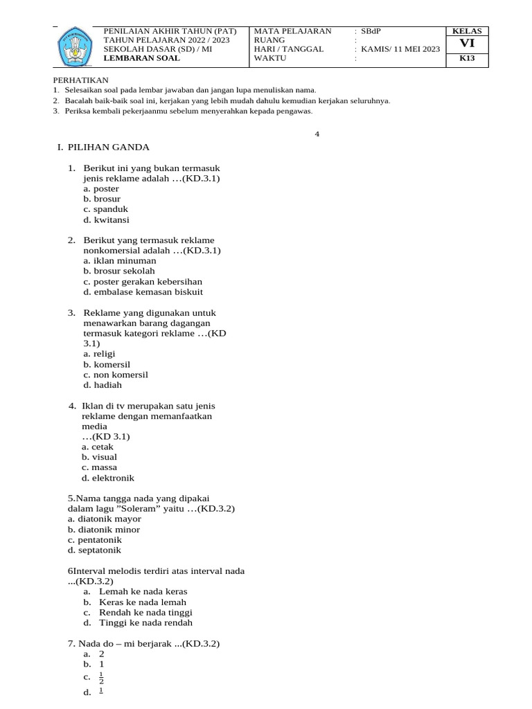 Soal SBDP | PDF