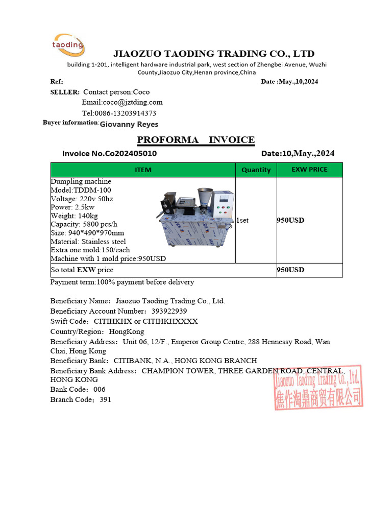 INVOICE-2024.5.10docx | PDF
