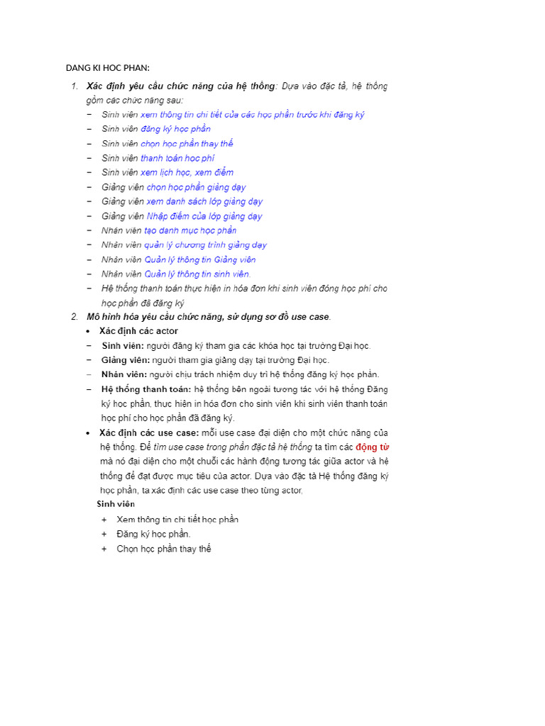 DANG KI HOC PHAN | PDF