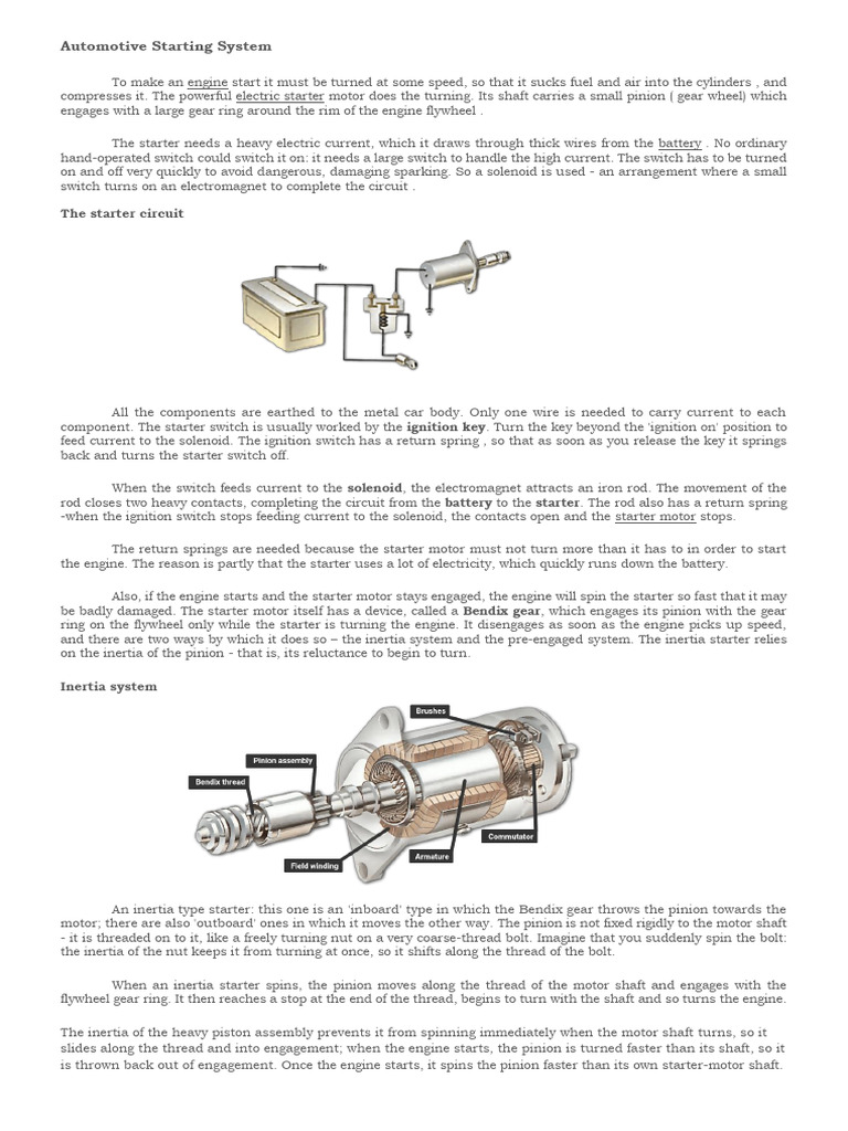 Starting System Activity Sheet | PDF | Electric Motor | Manual Transmission