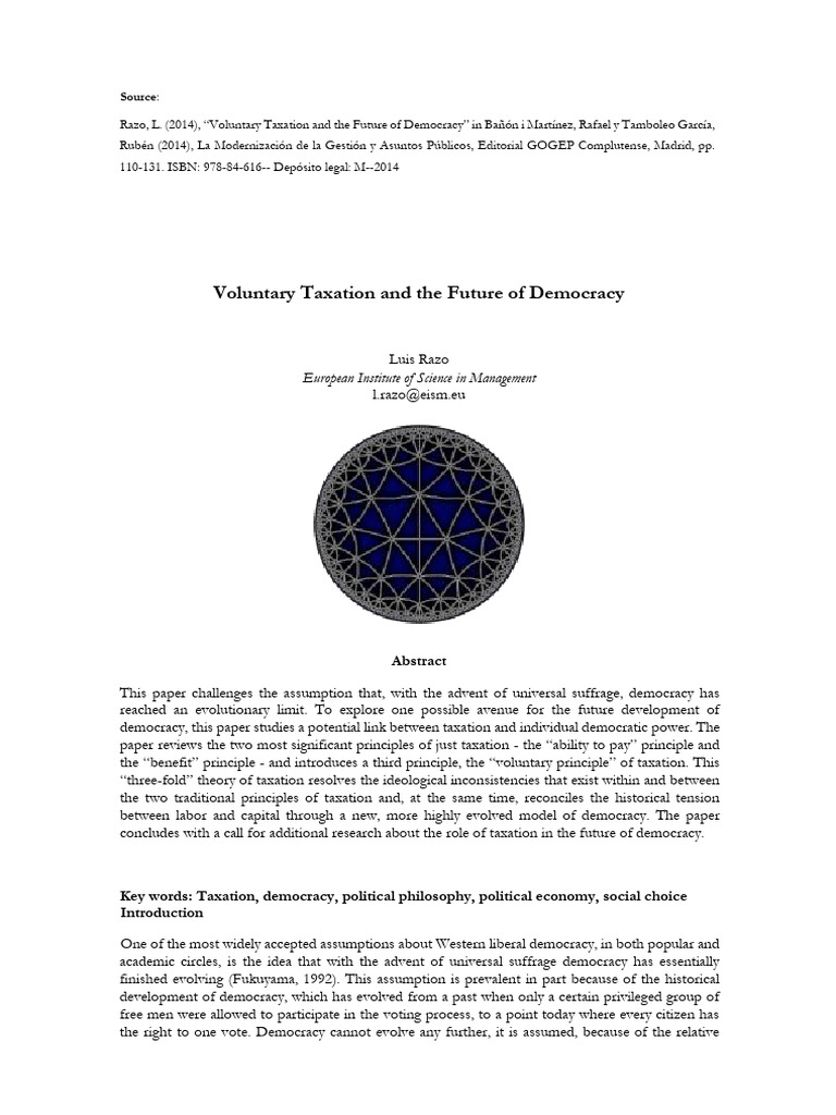 Voluntary Taxation Concept | PDF | Taxes | Democracy