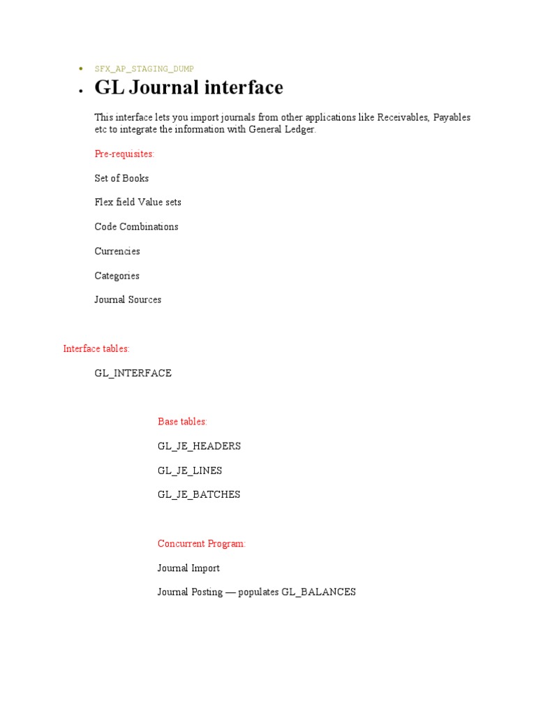 GL Interface | PDF | Data Management | Software