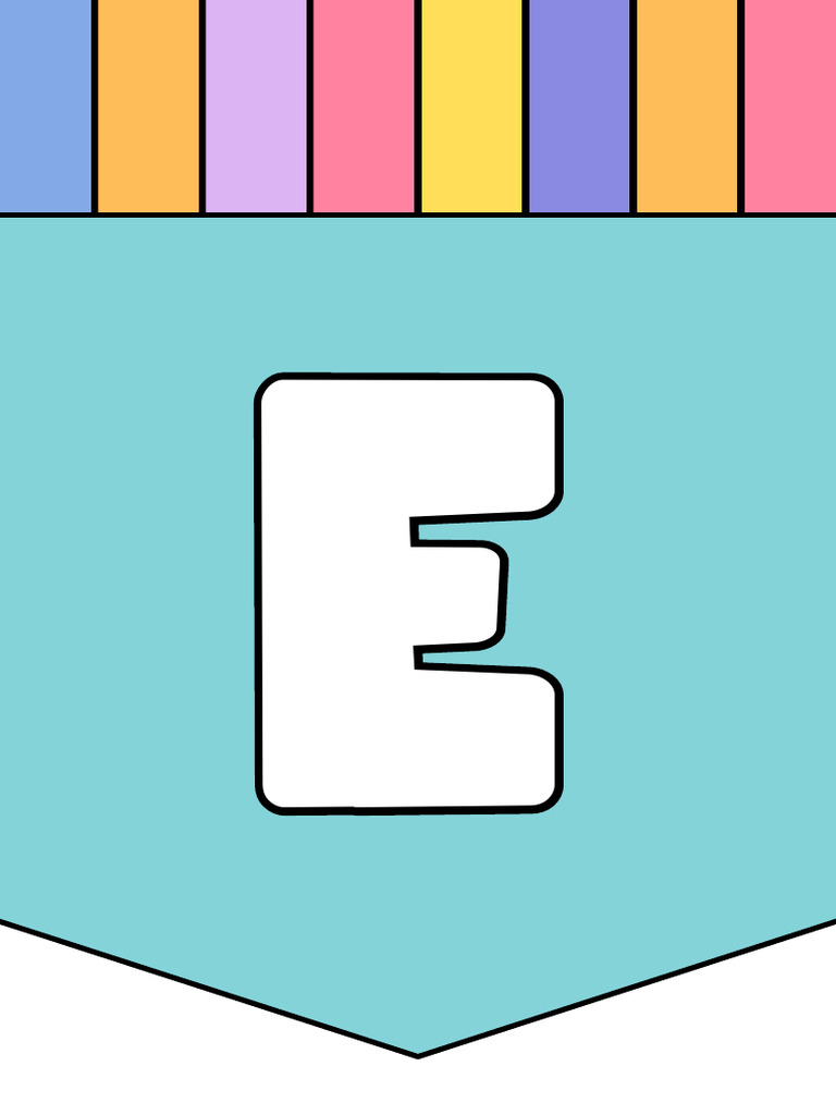 Alphabet Classroom Bunting in Colorful Lined Style | PDF