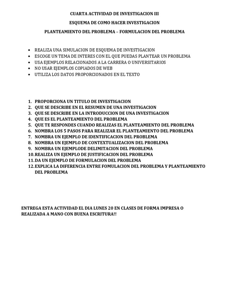 Cuarta Actividad de Investigacion III | PDF