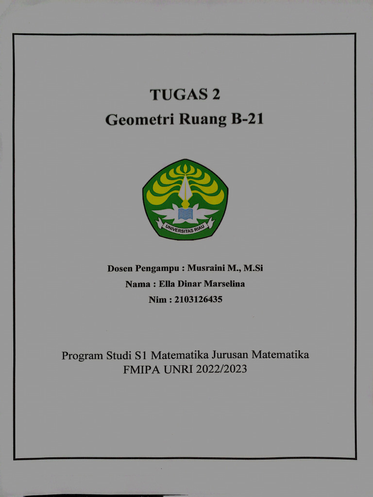 Tugas 2 Geometri Ruang B-21 | PDF