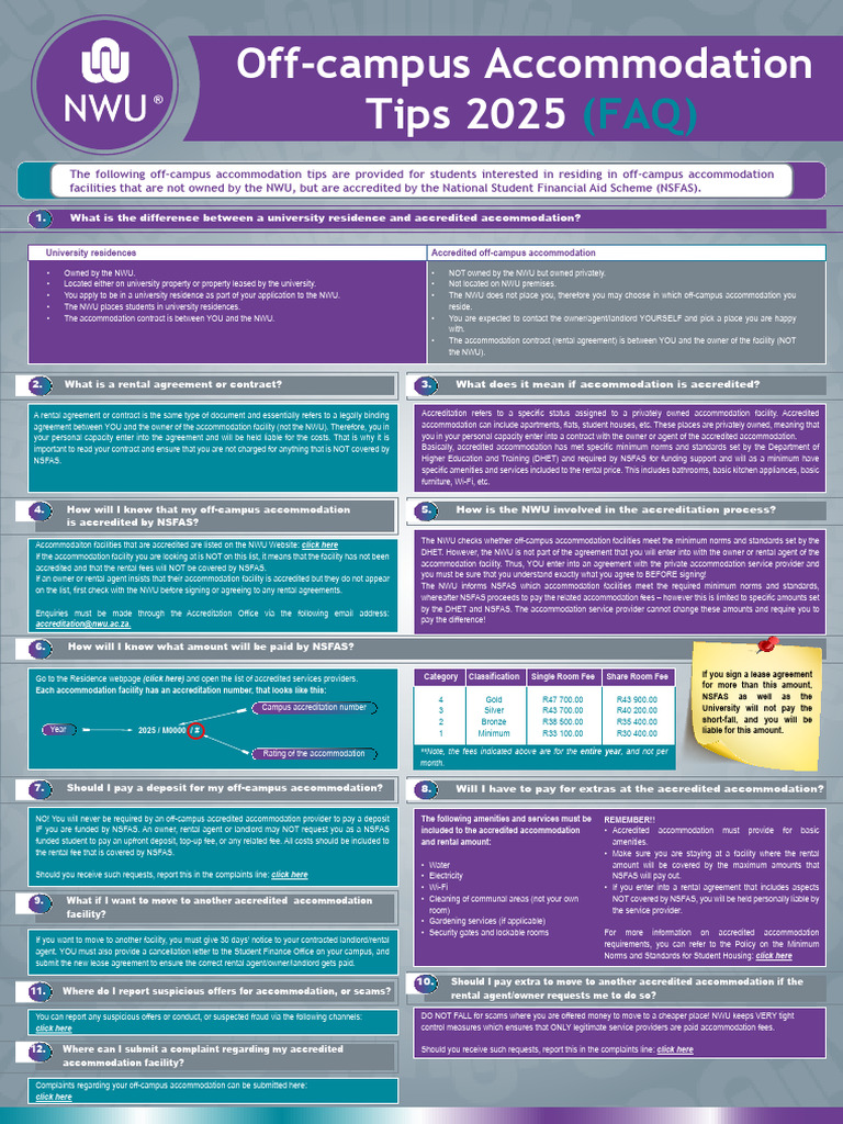 2025 - NWU-Off-Campus-Accommodation | PDF | Lease | Private Law