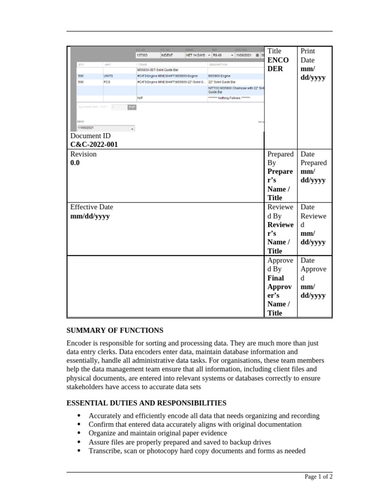 Jd0190 Encoder Revised Pdf Information Databases 9327