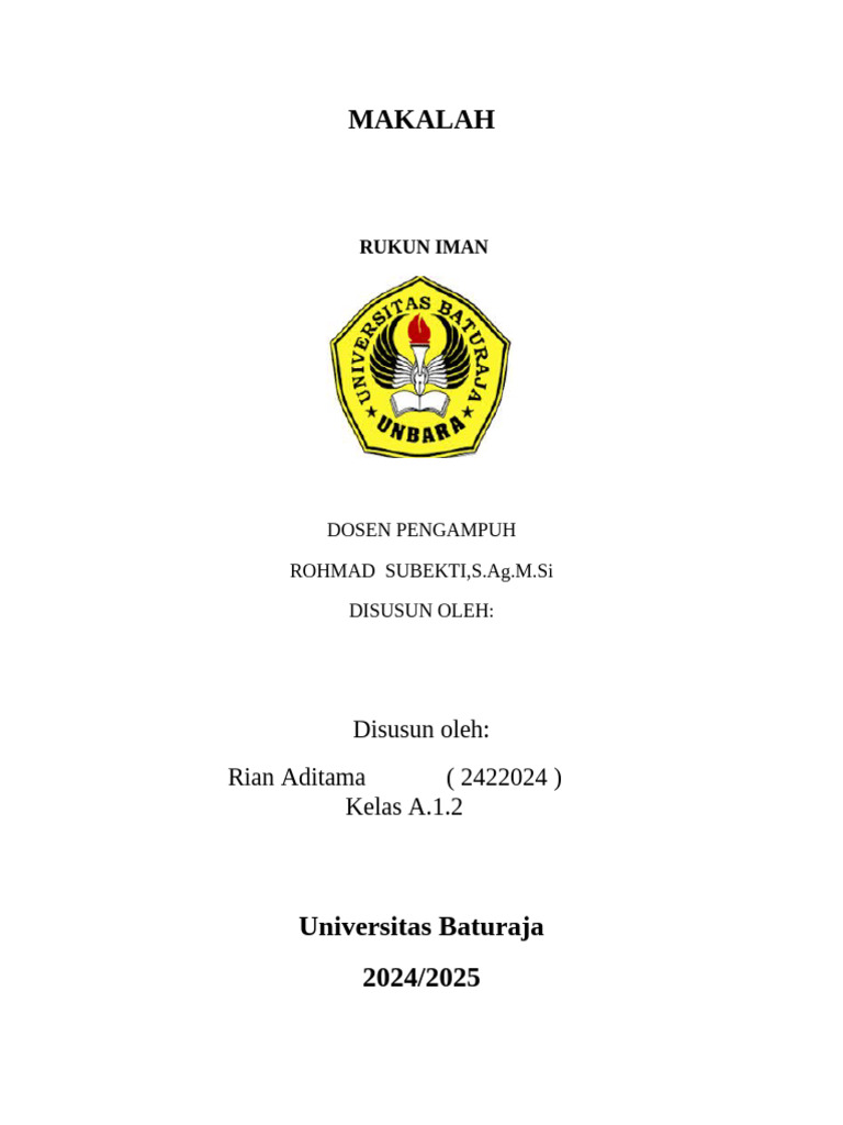 Makalah-Rukun-Iman RIAN ADITAMA | PDF