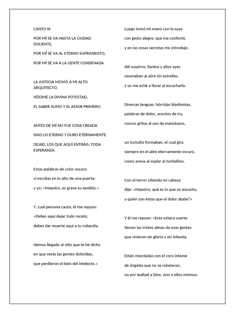 Canto Iii | PDF | Creencia religiosa y doctrina