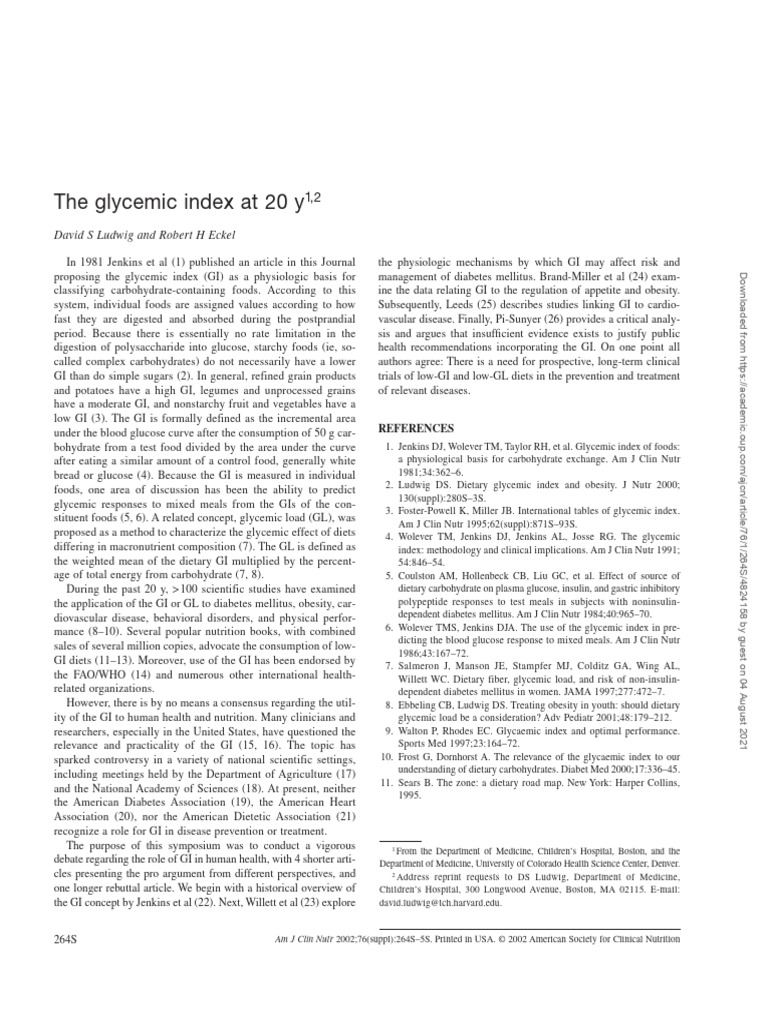 AJCN 1 | PDF | Glycemic Index | Nutrition