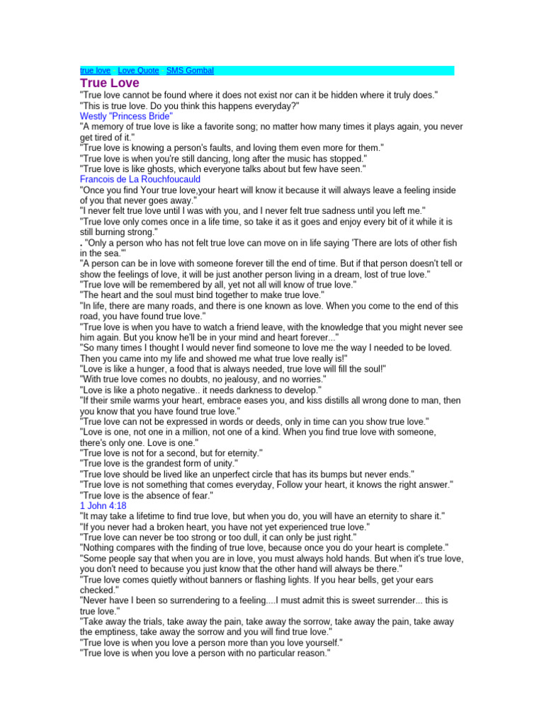 true love | PDF | Love | Feeling