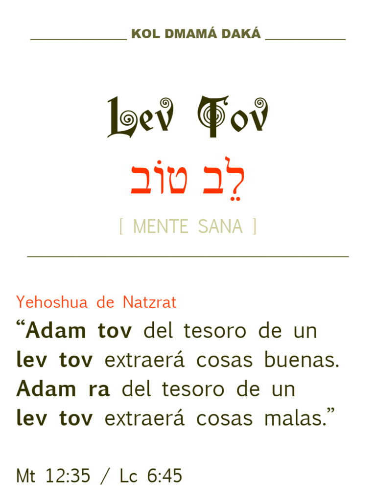 Lev Tov | PDF | Textos Judios | Contenido bíblico