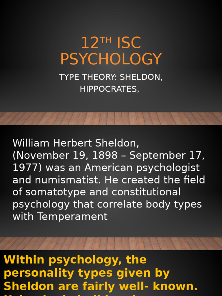 Sheldon and Hippocrates Type Theory of Personality | PDF | Psychology ...