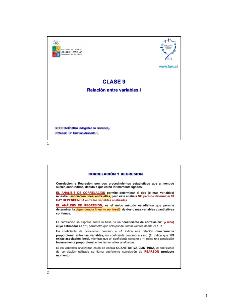 Clase9 Relaci N Entre Variables | PDF | Análisis de regresión | Regresión lineal