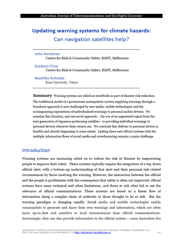 Updating Warning Systems For Climate Hazards 3ss555p9cv | PDF | Global ...