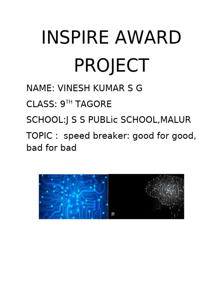 INSPIRE AWARD DOCUMENT | PDF
