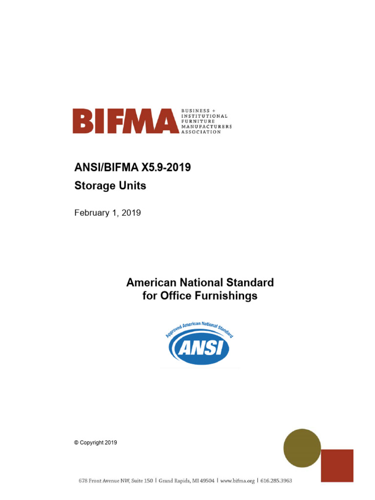 Ansi-Bifma X5.9-2019 Storage Units | PDF | Door | Calibration