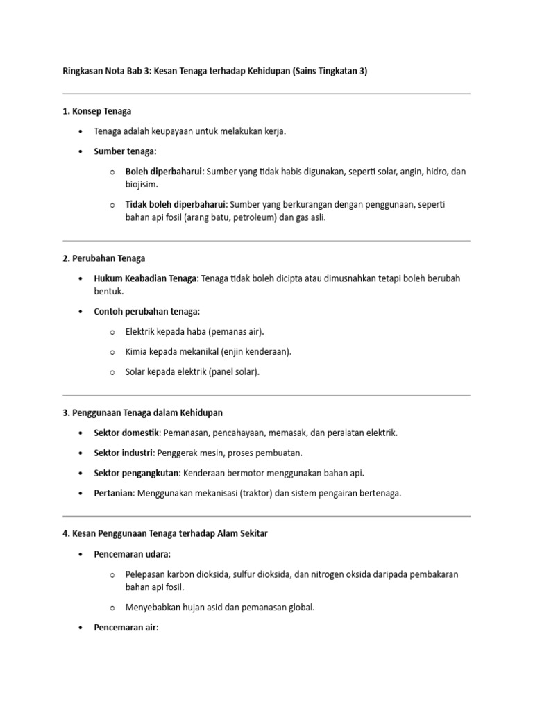 Ringkasan Nota Bab 3 | PDF