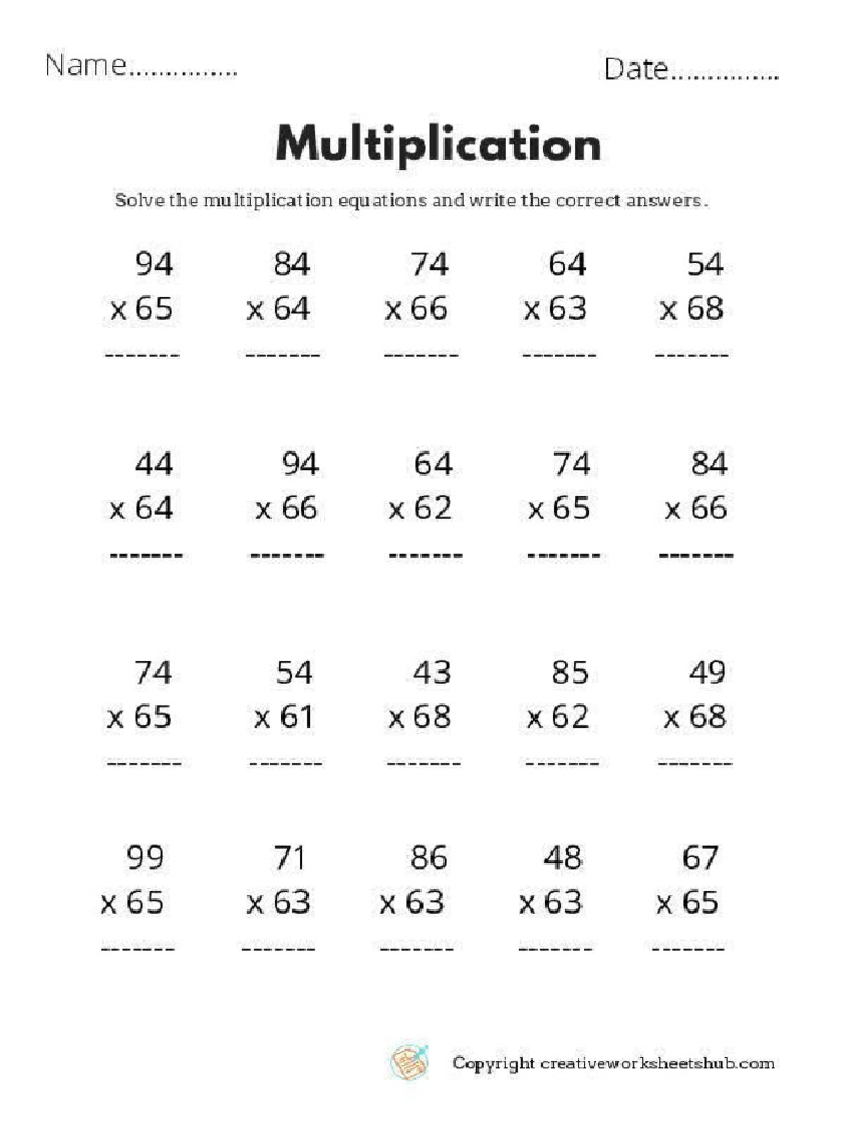 Math Multiplication | PDF
